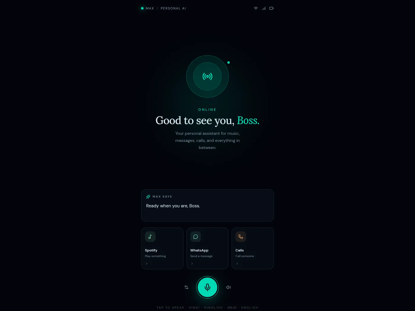 MAX Personal Voice Assistant