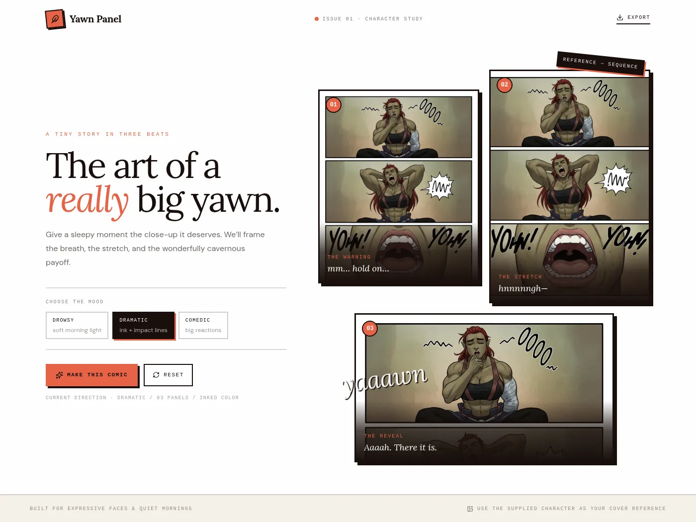 Yawning Comic Creator