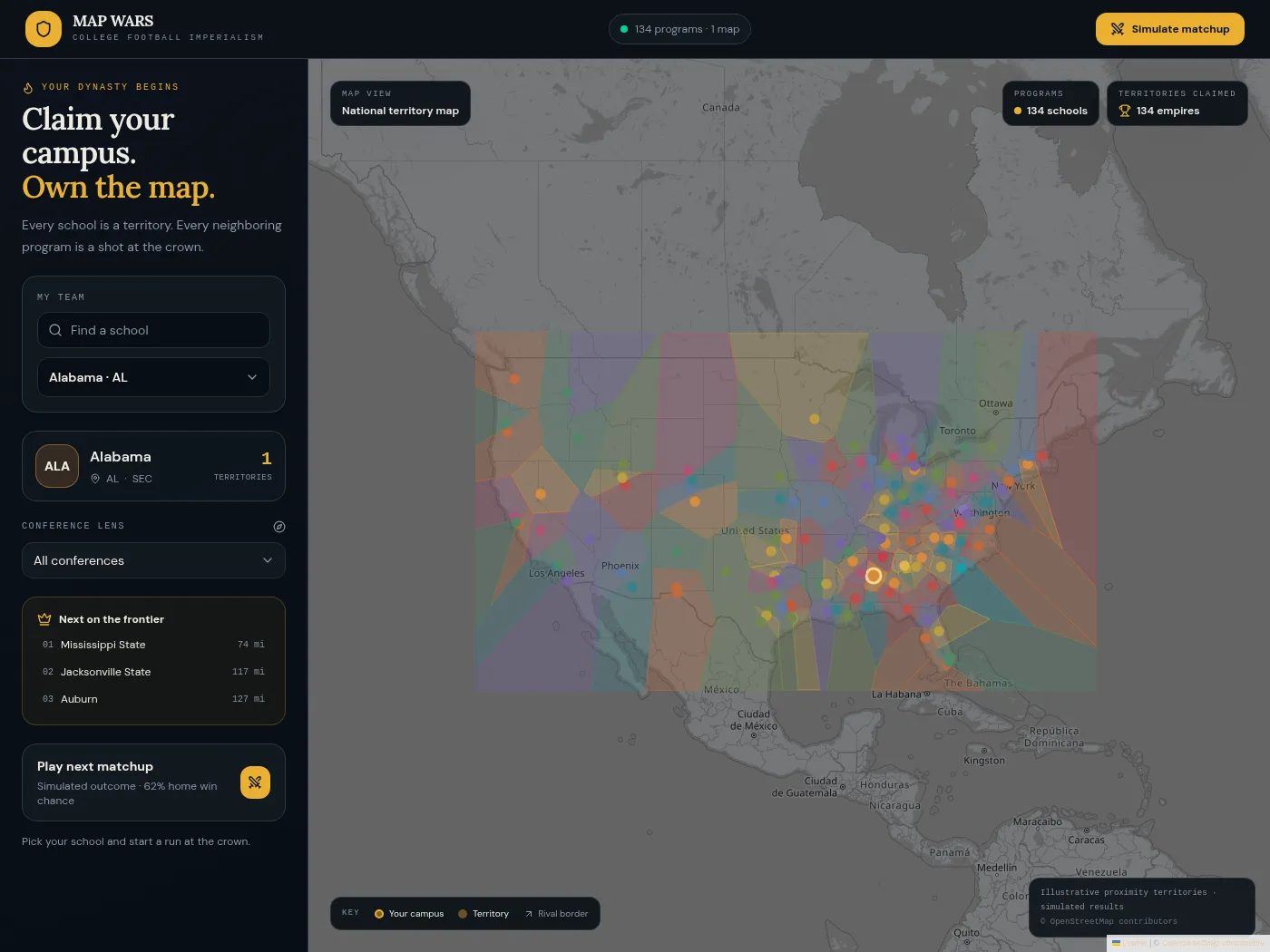 College Football Map Wars