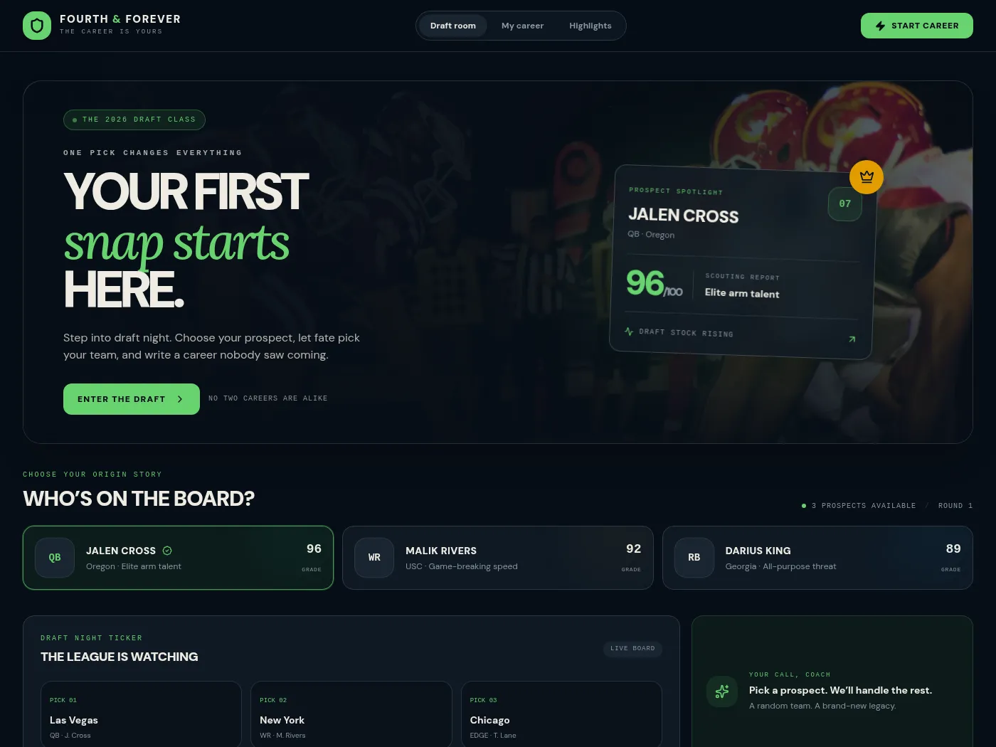 NFL Career Simulator