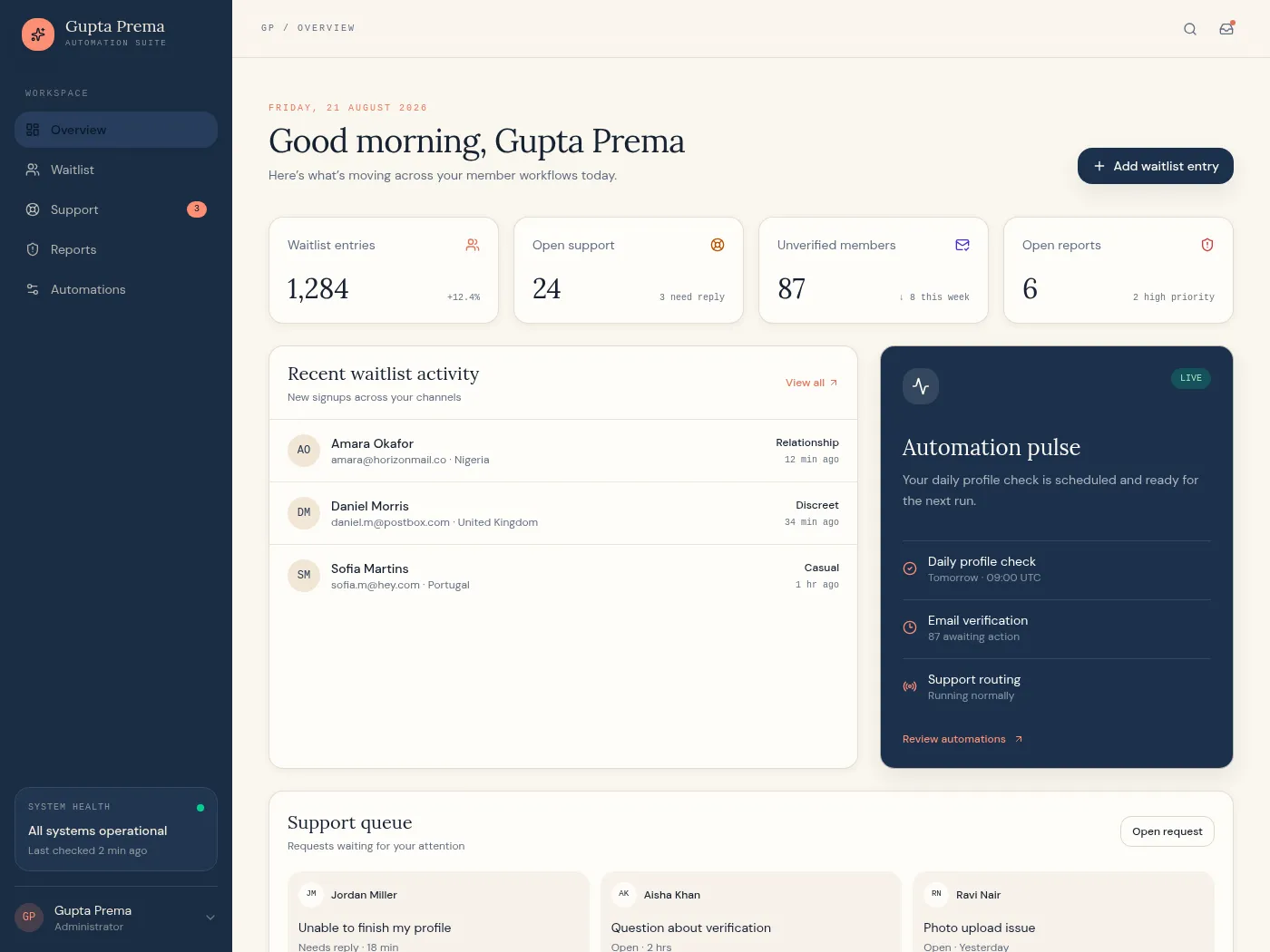 Gupta Prema Automation Suite
