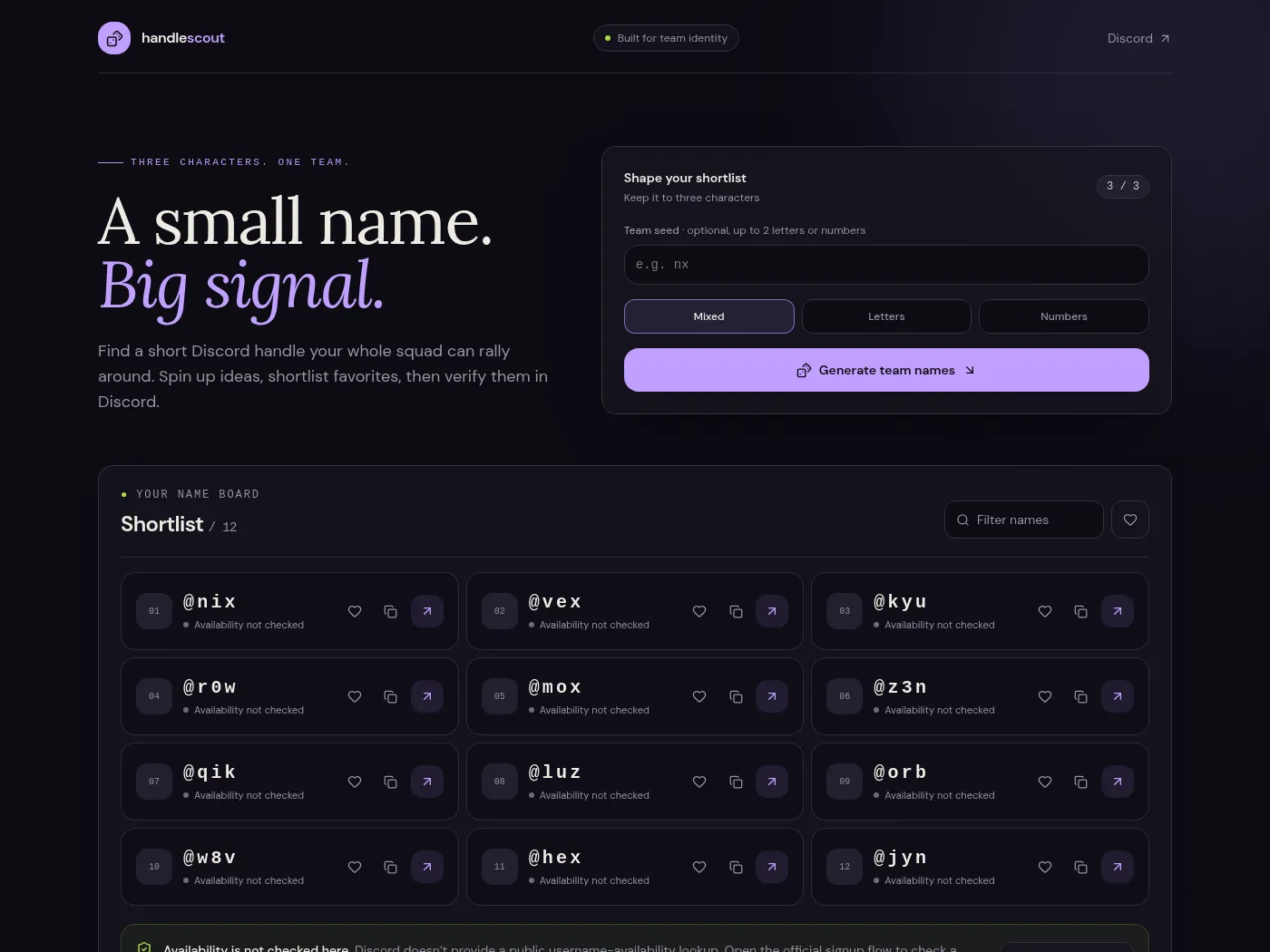 Discord Name Finder