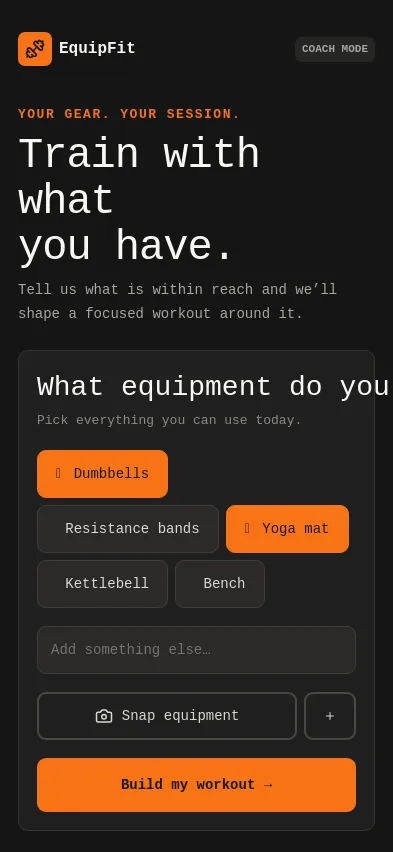 EquipFit Coach