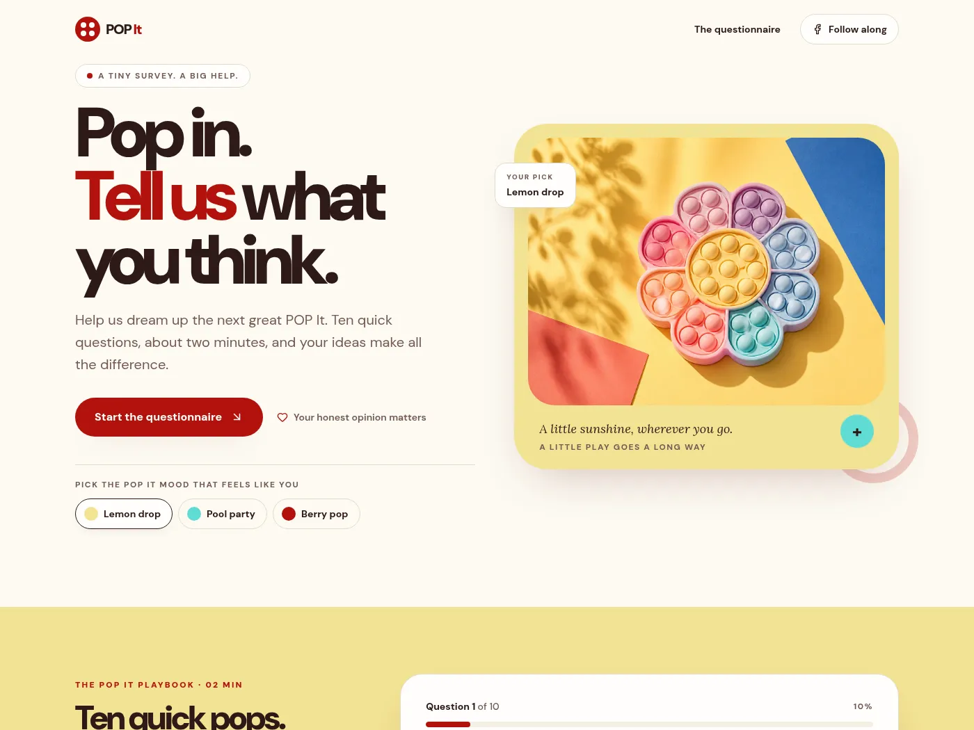 POP It Landing Page