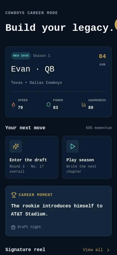 NFL Career Simulator