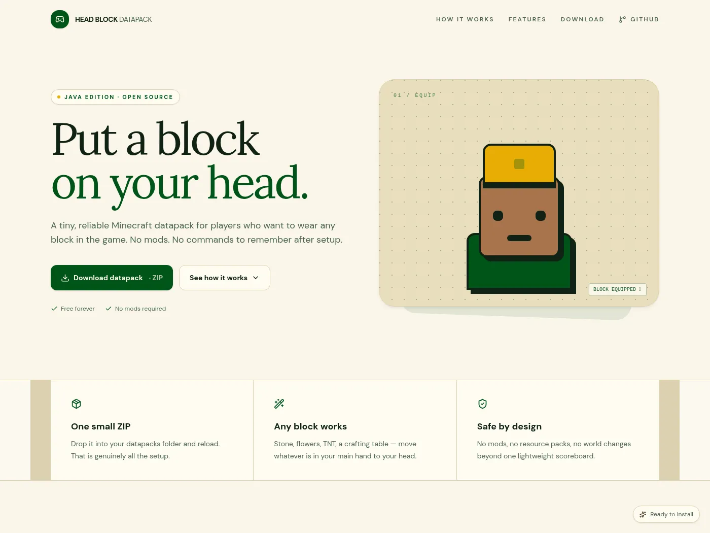 Head Block Datapack