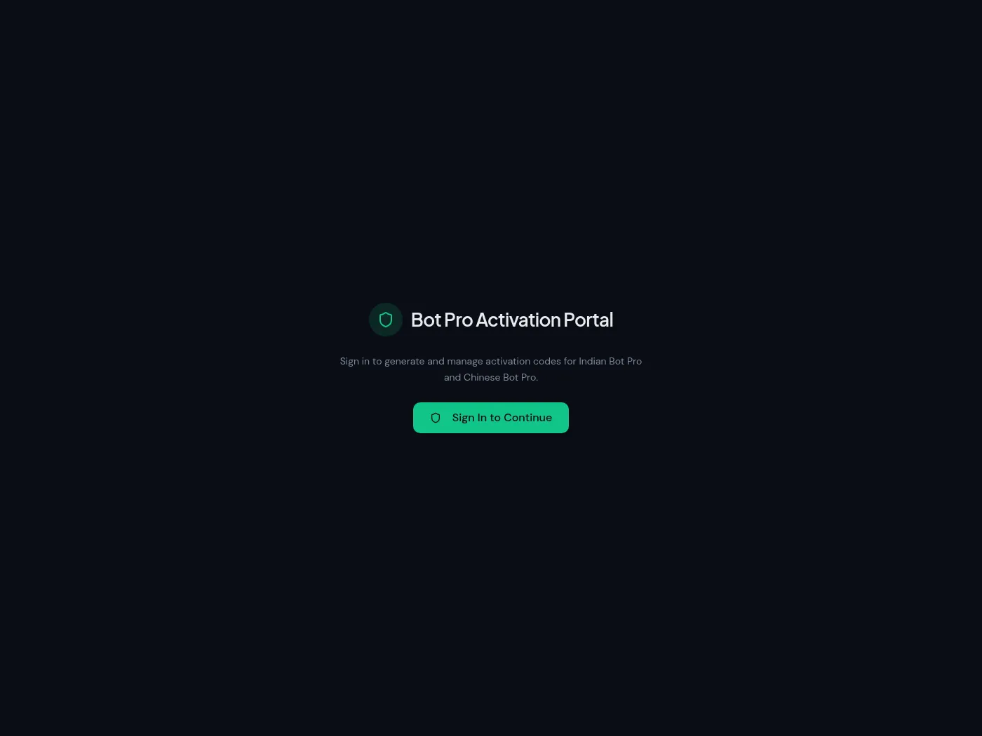 Bot Pro Activation Portal