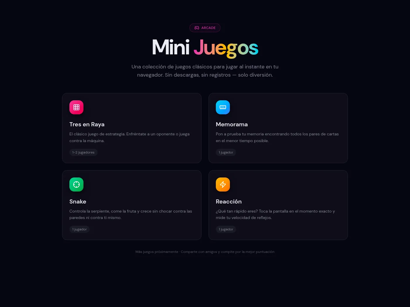 Mini Juegos Web