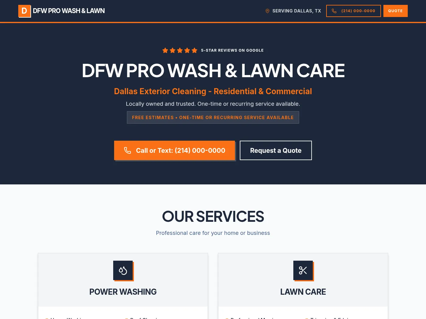 DFW Pro Wash Site