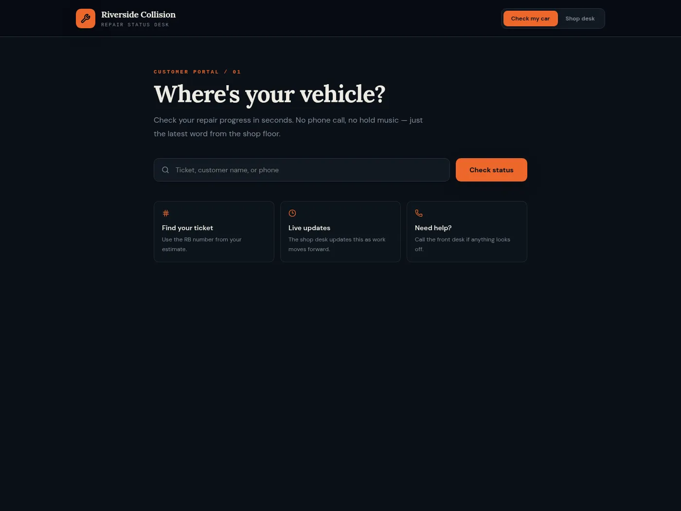 Repair Status Tracker