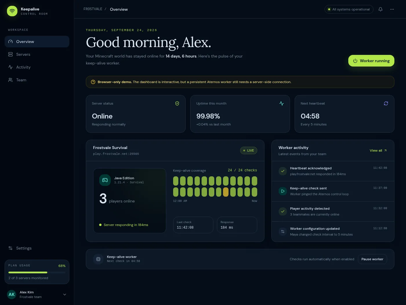 Aternos Uptime Bot