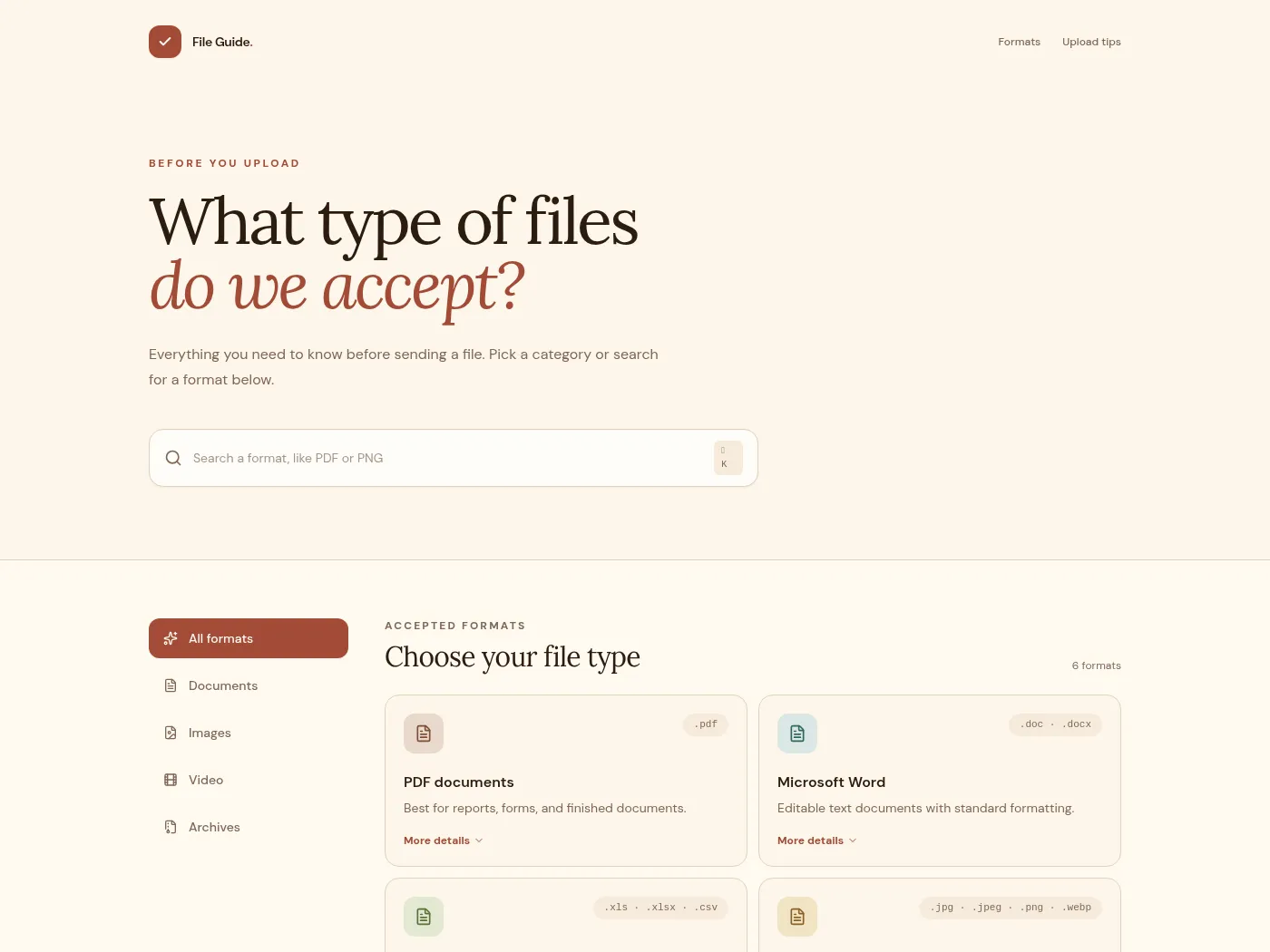 File Accept Info Page