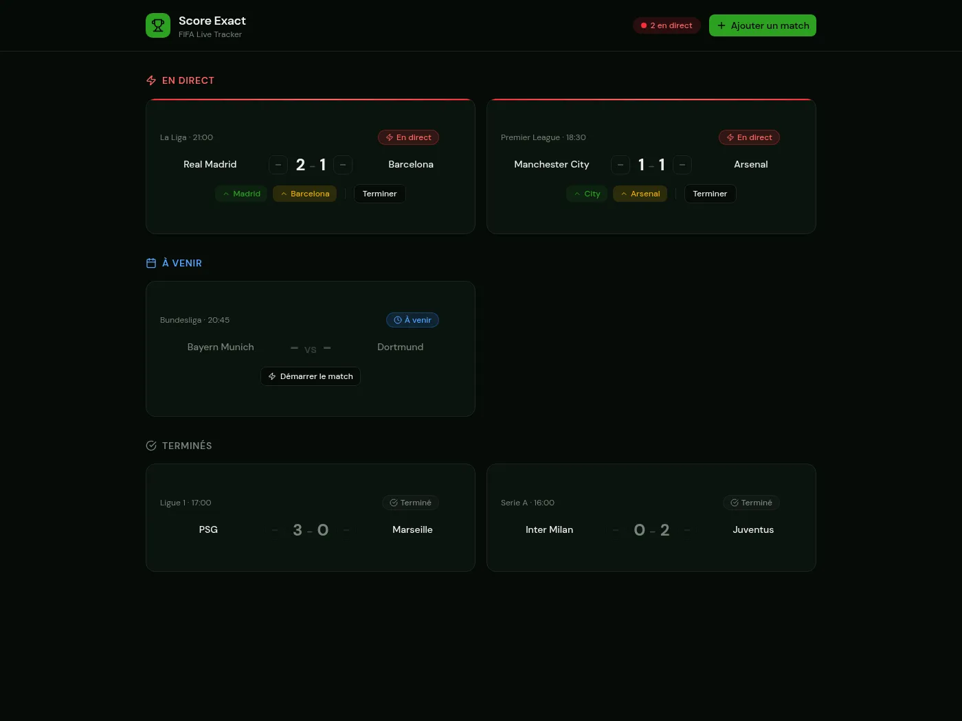 FIFA Exact Score Tracker