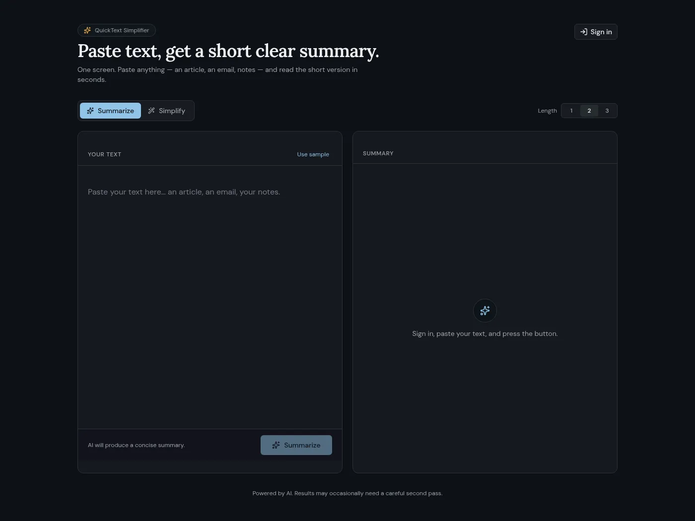 QuickText Simplifier