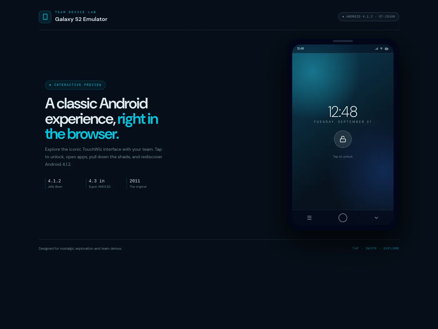 Galaxy S2 Web Emulator