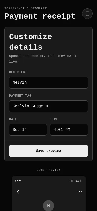 Screenshot Customizer App