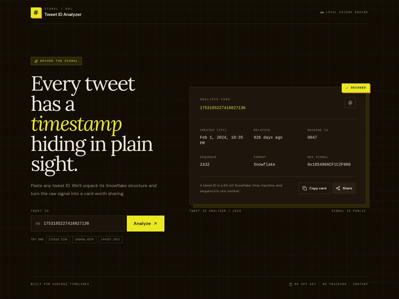 Tweet ID Analyzer