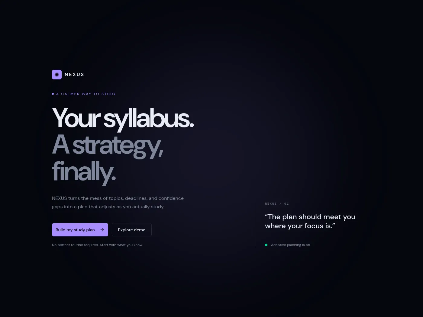 NEXUS — AI Study Planner