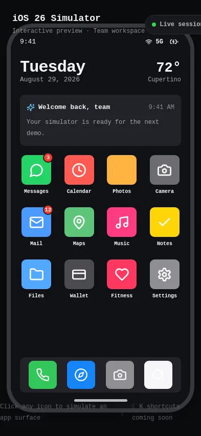 iOS 26 Web Simulator
