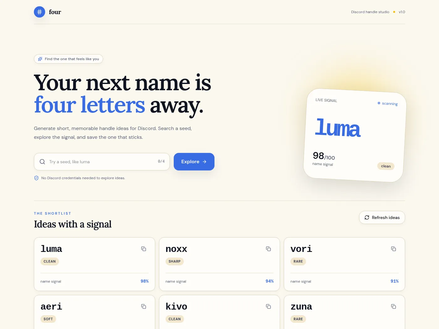 Discord 4-Letter Finder