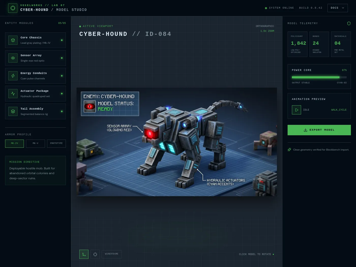 Cyber-Hound Voxel Model