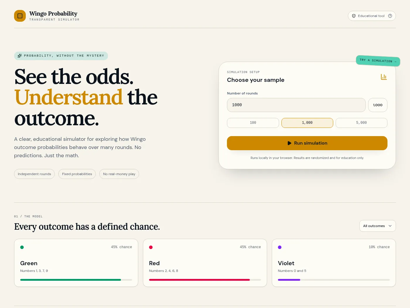 Wingo Probability Simulator