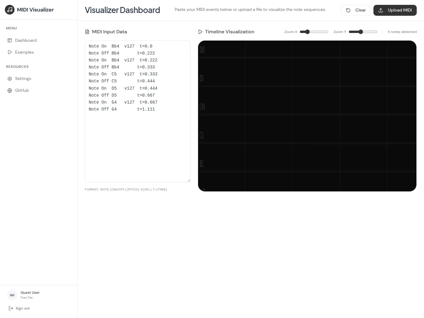MIDI Note Visualizer
