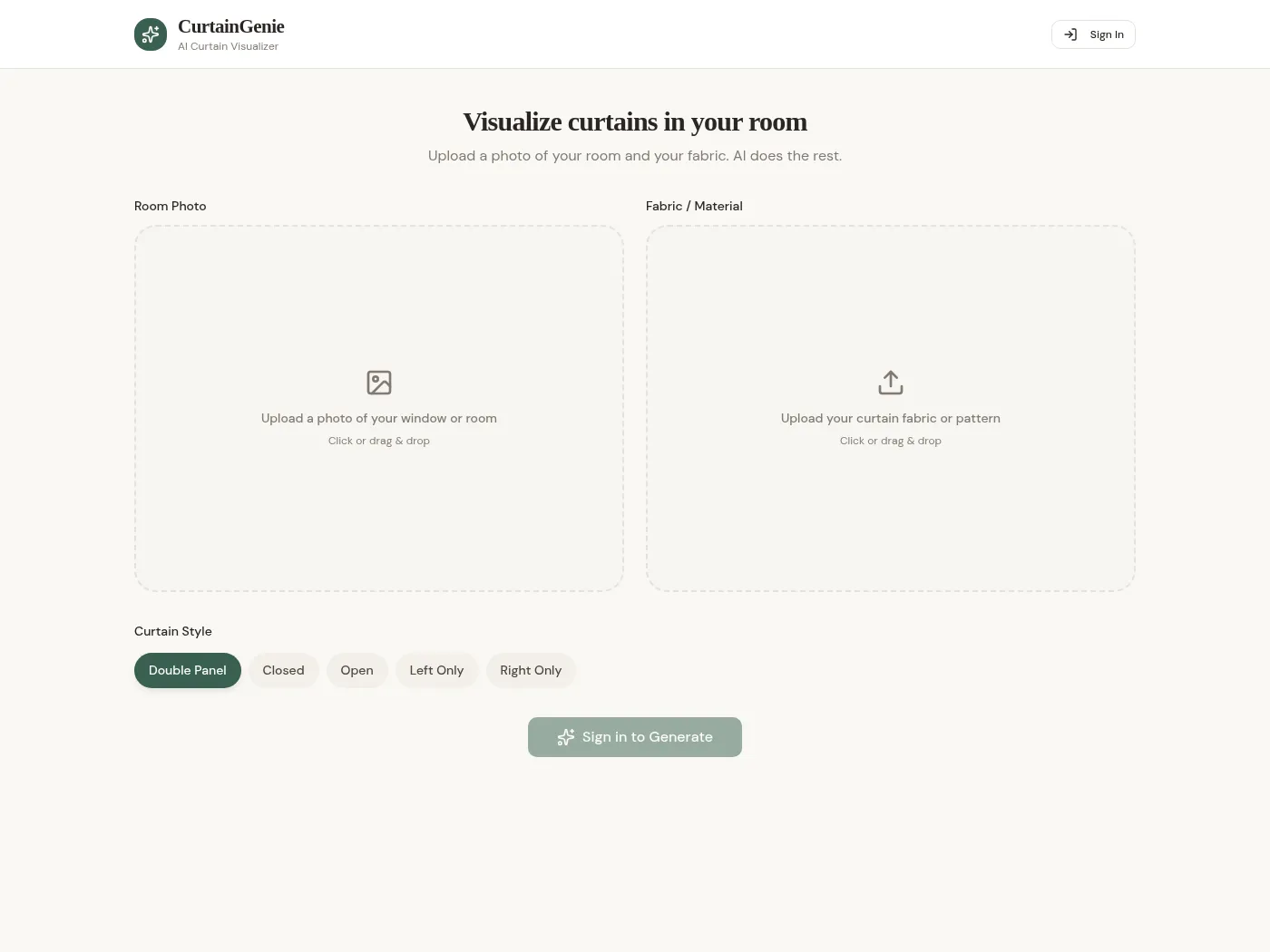 CurtainGenie AI Visualizer