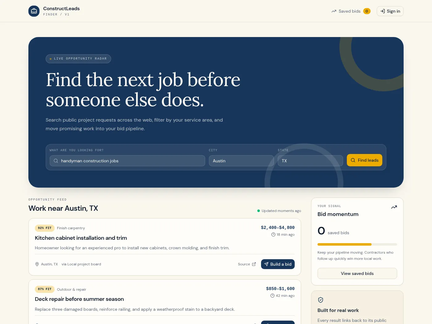 ConstructLeads Finder