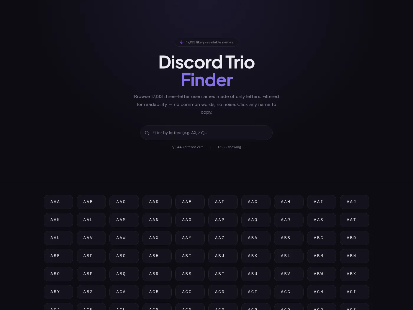 Discord Trio Finder