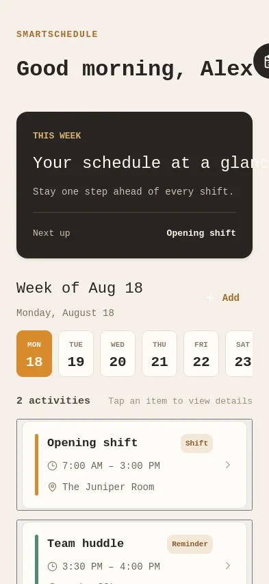 SmartSchedule Mobile
