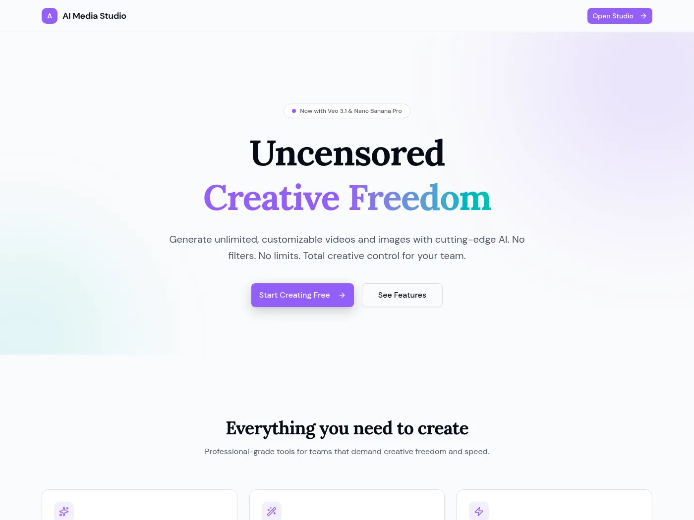 Uncensored AI Media Studio