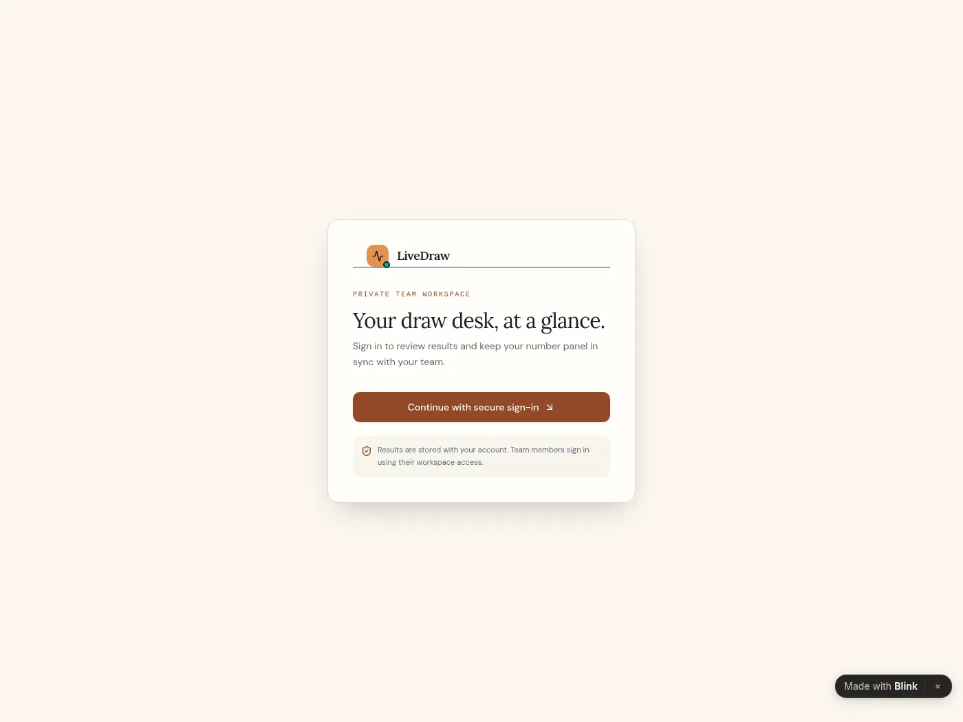 LiveDraw Dashboard