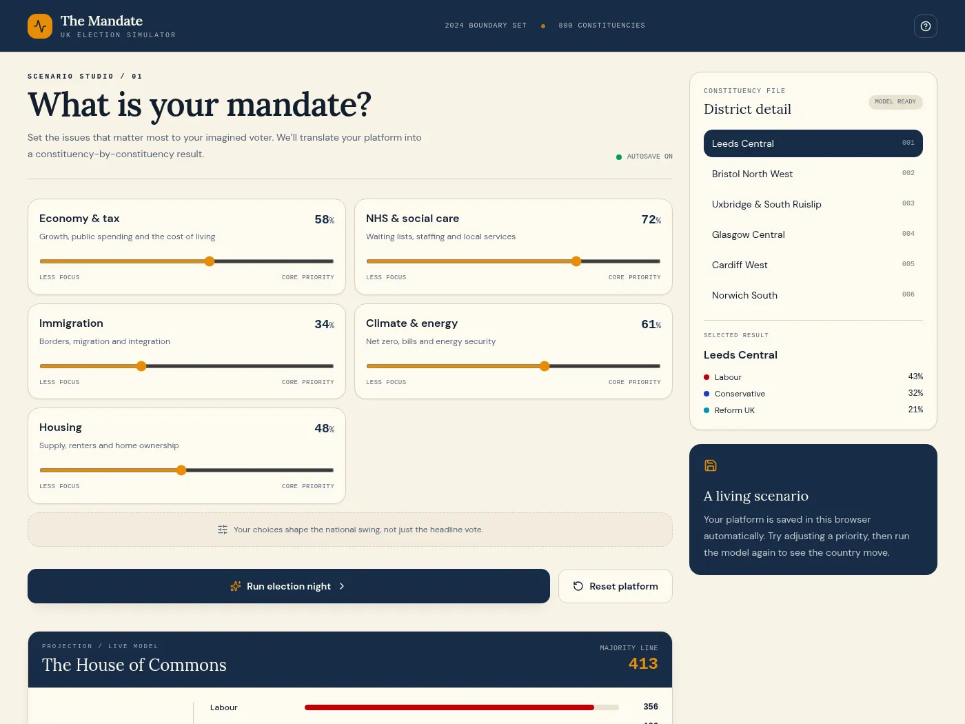 UK Election Simulator