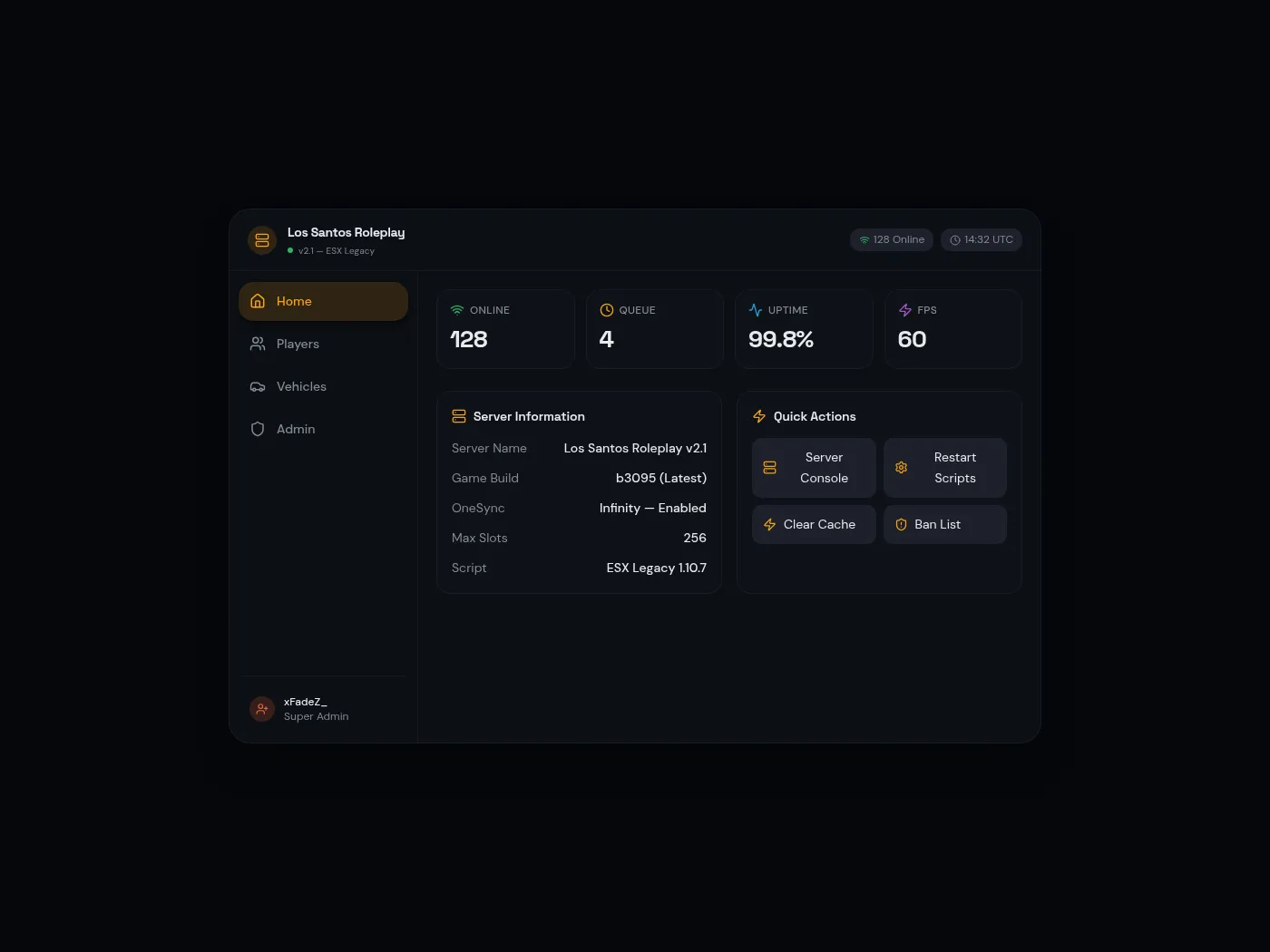 Sleek FiveM Menu UI