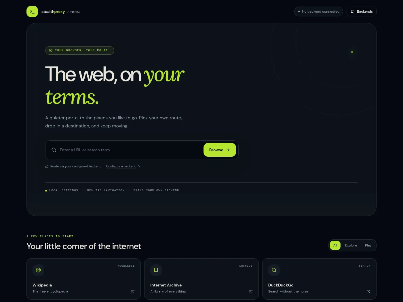 StealthProxy Portal