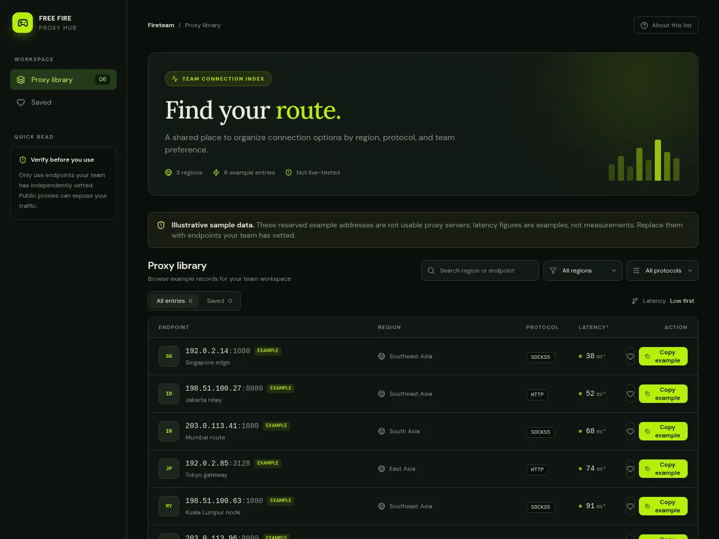 Free Fire Proxy Hub