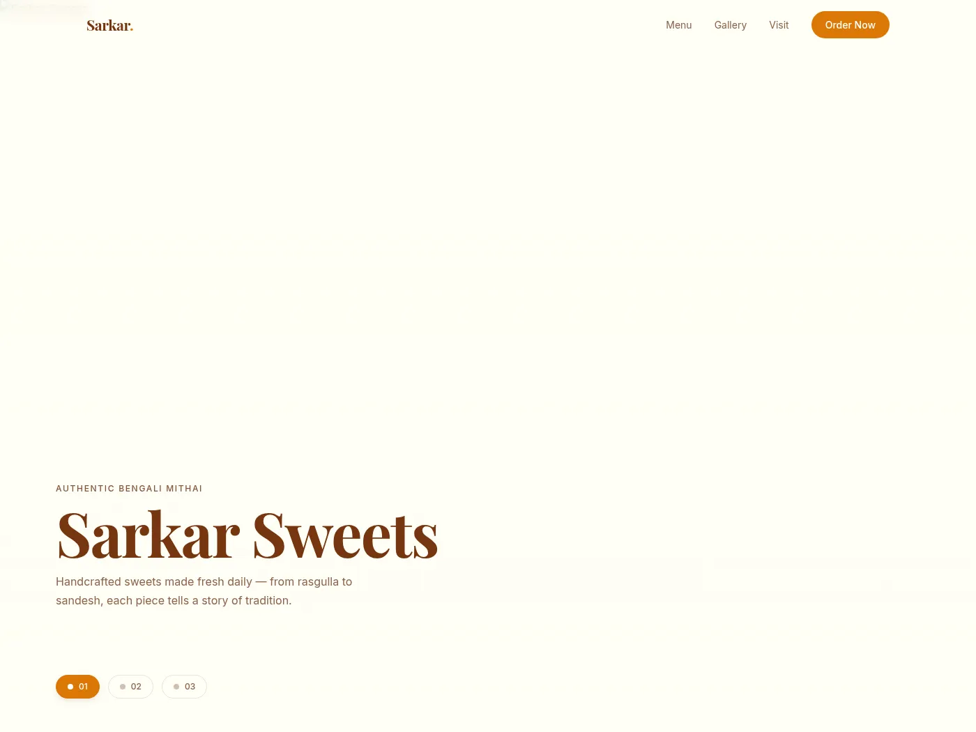 Sarkar Sweets Website