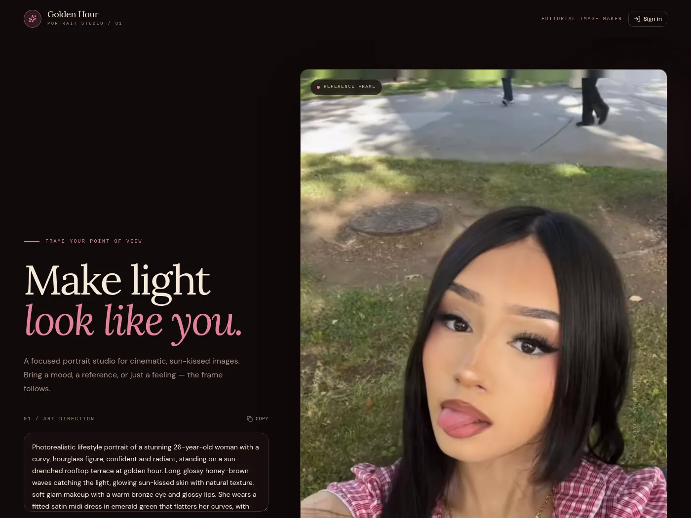 Golden Hour Portrait Generator