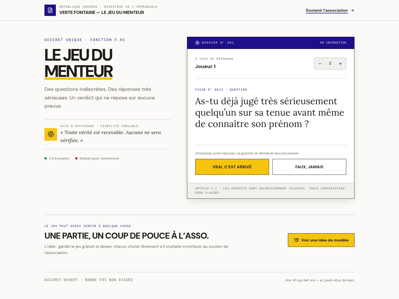 Menteur Social Game