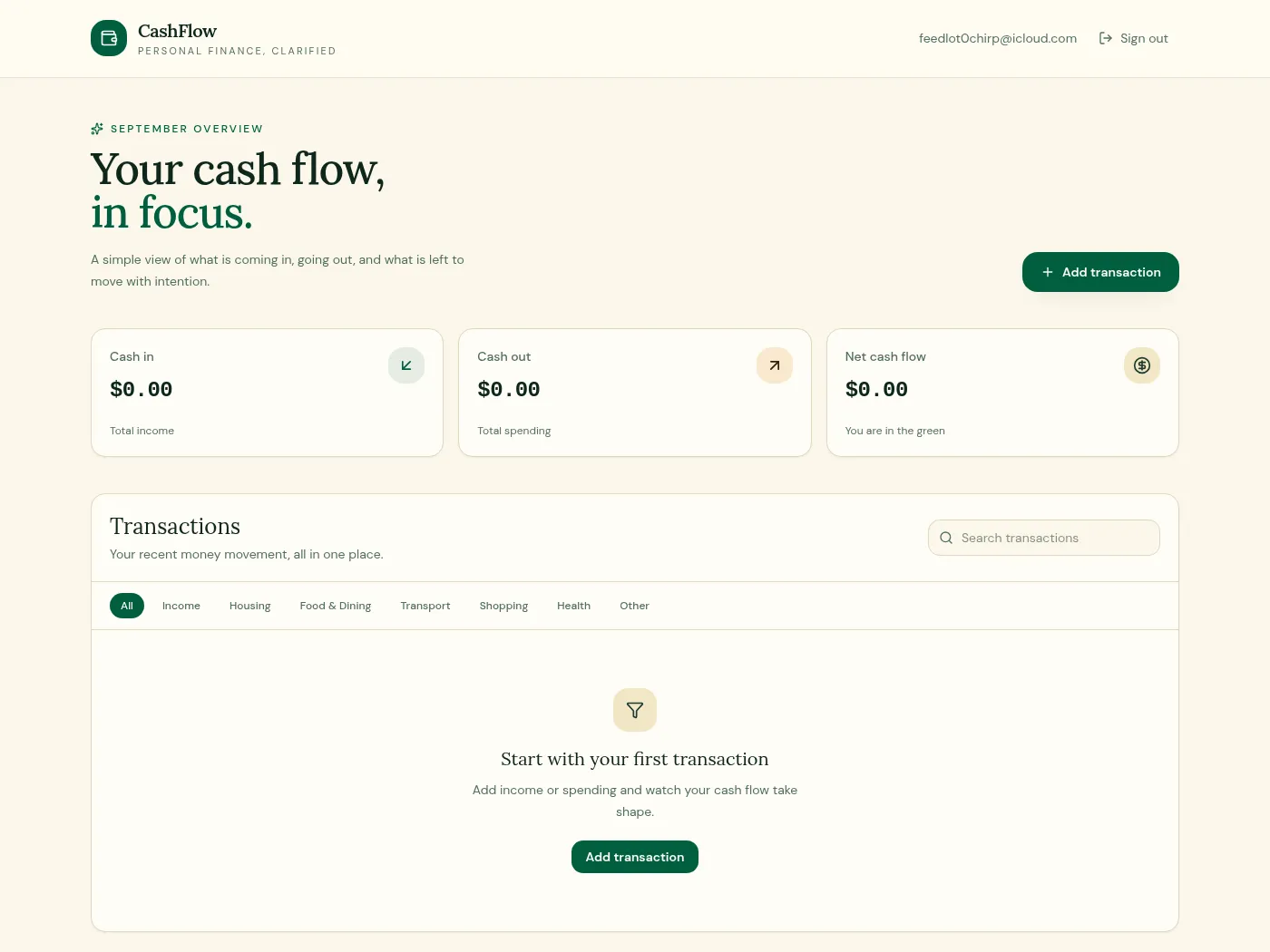 CashFlow Tracker