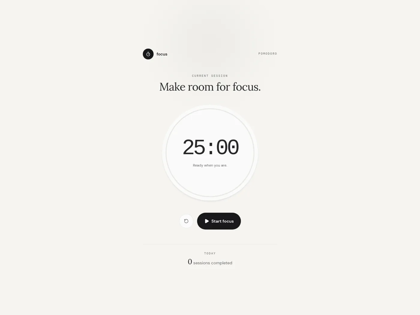 Minimal Pomodoro Timer