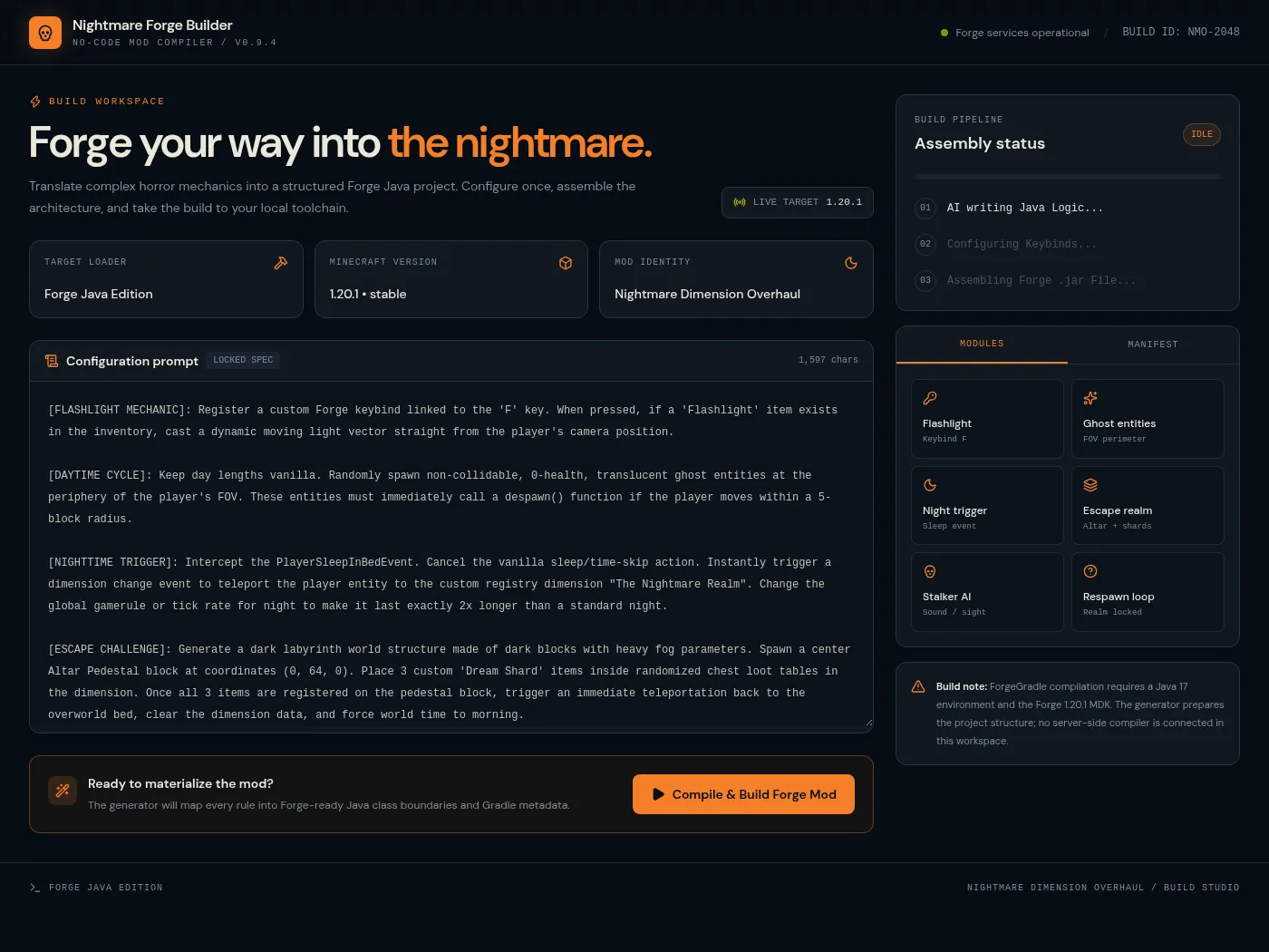 Nightmare Forge Builder