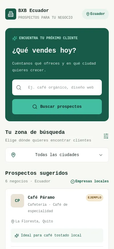 BXB Ecuador Leads Finder