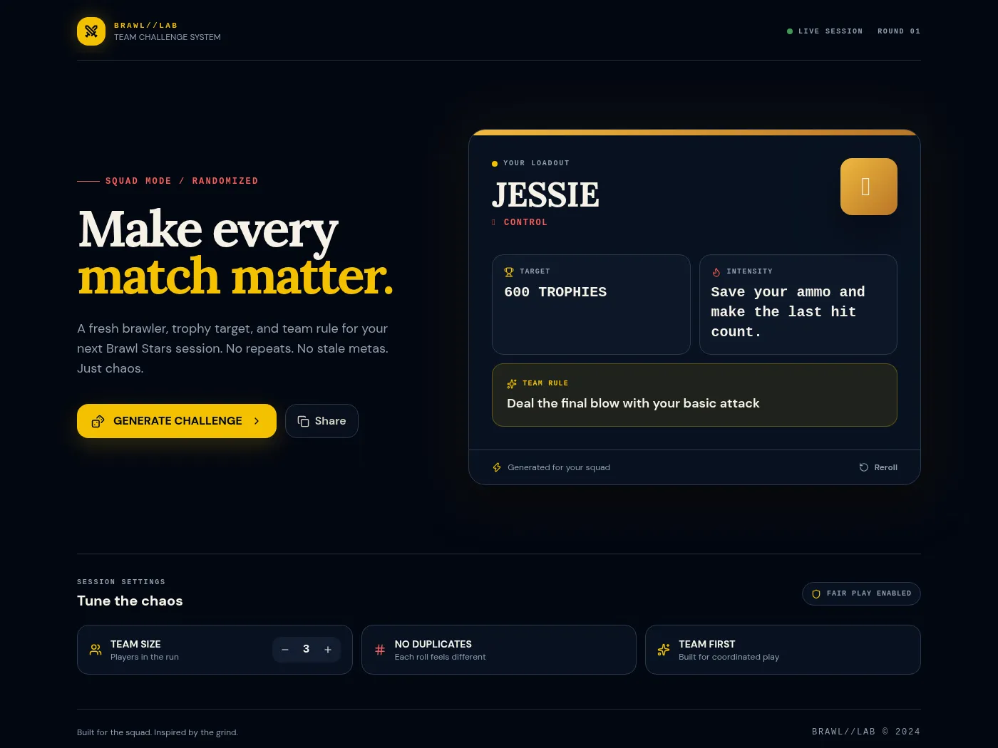 Brawl Stars Challenge Generator