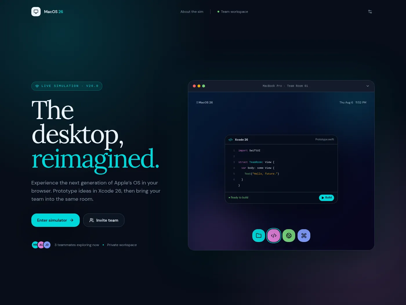 MacOS 26 Web Simulator