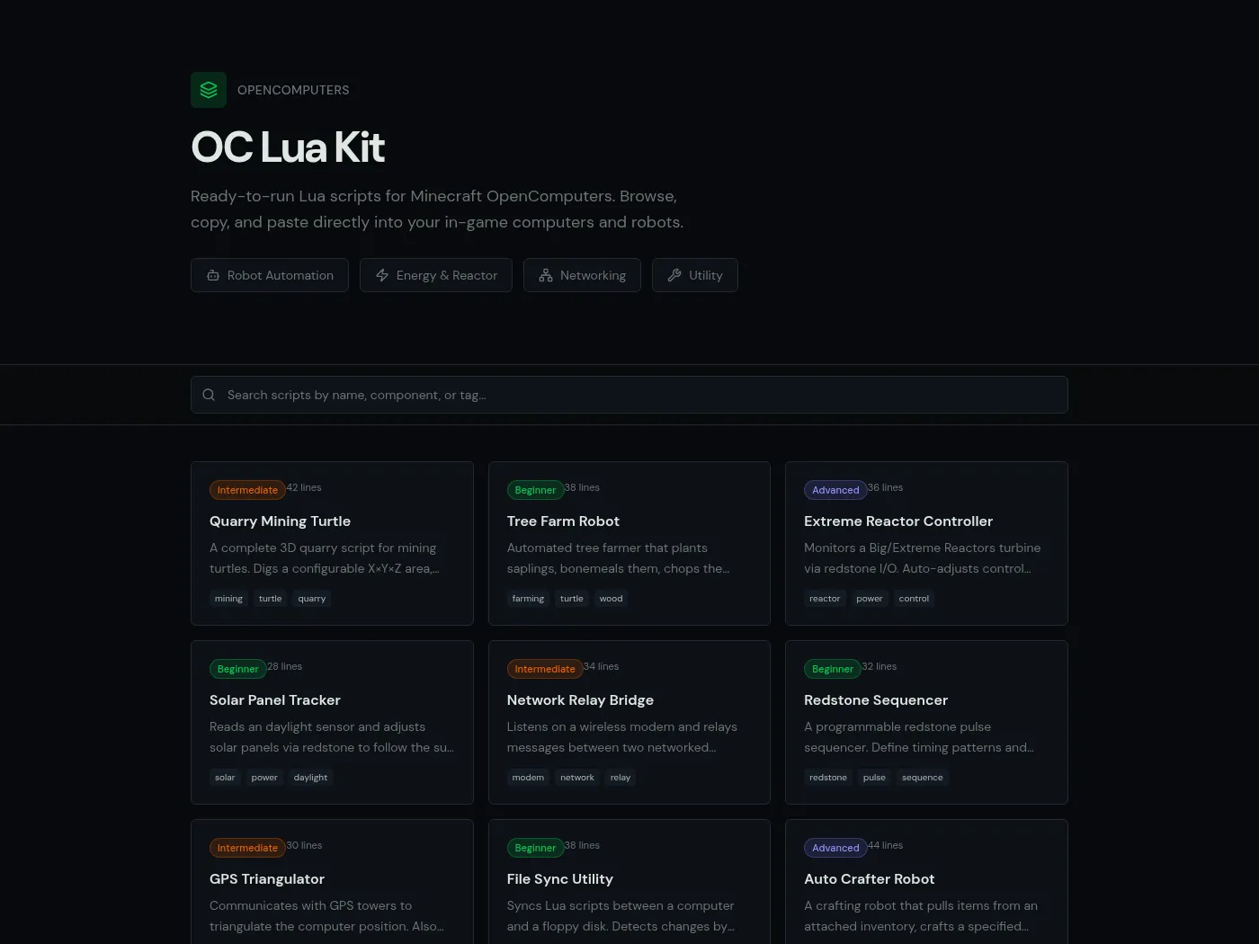 OpenComputers Lua Starter