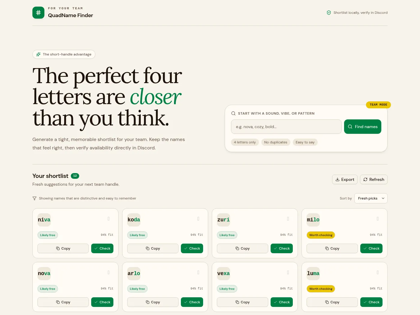 QuadName Finder