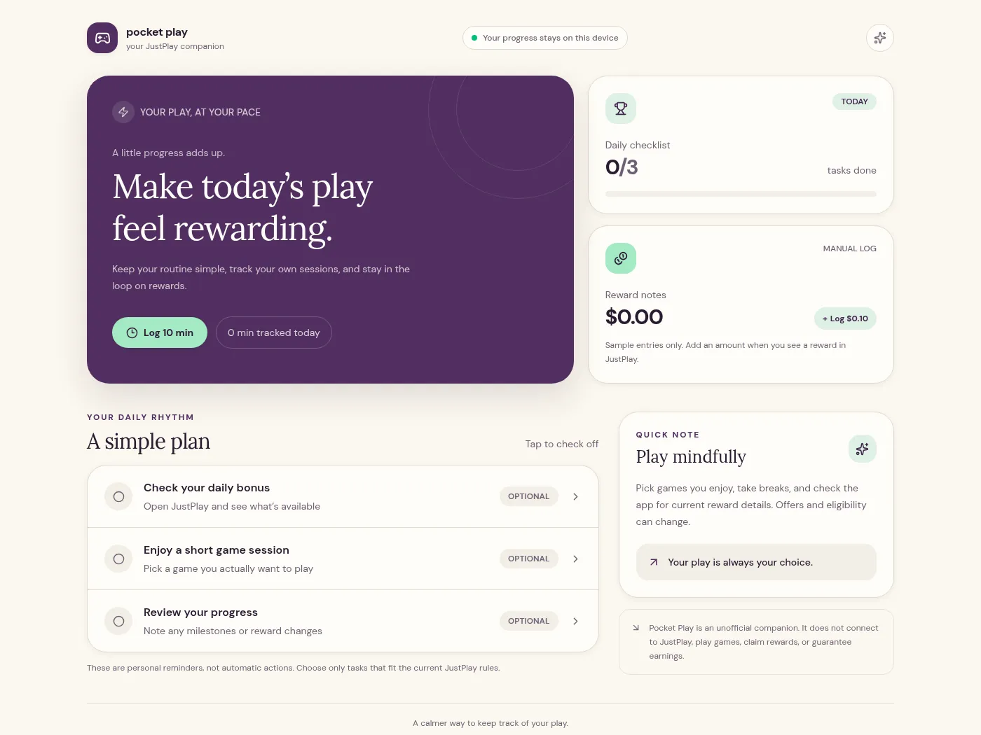 JustPlay Pocket Assistant