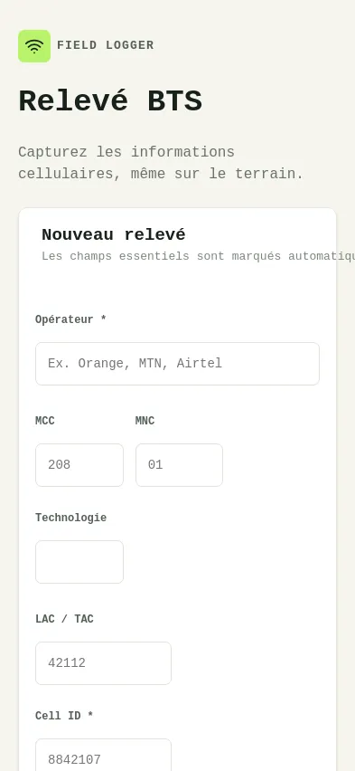 Cellular BTS Logger